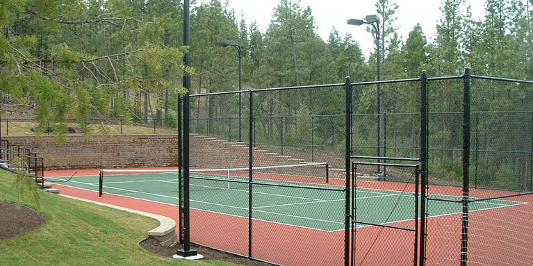 Black Chain Link Tennis Court Fence and Gate | Northwest Fence Company
